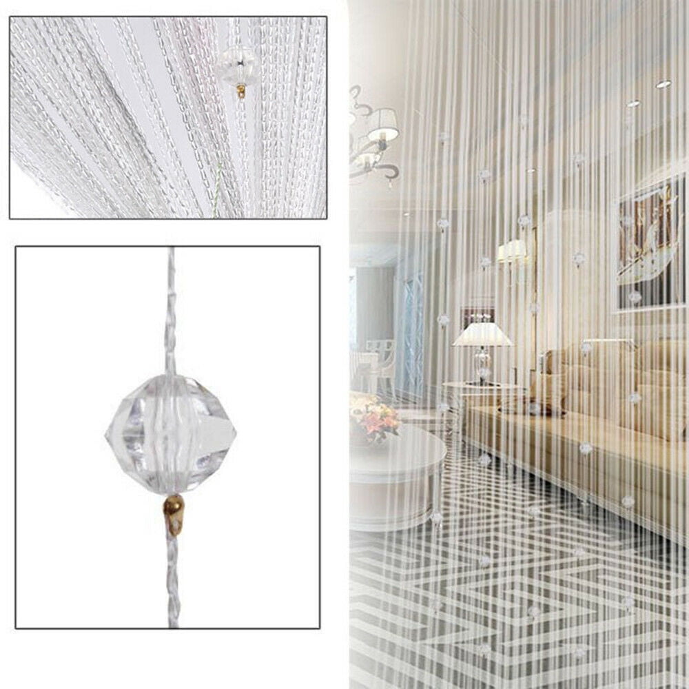 Split Decorative Door String Curtain Beads Wall Panel Fringe Window ...