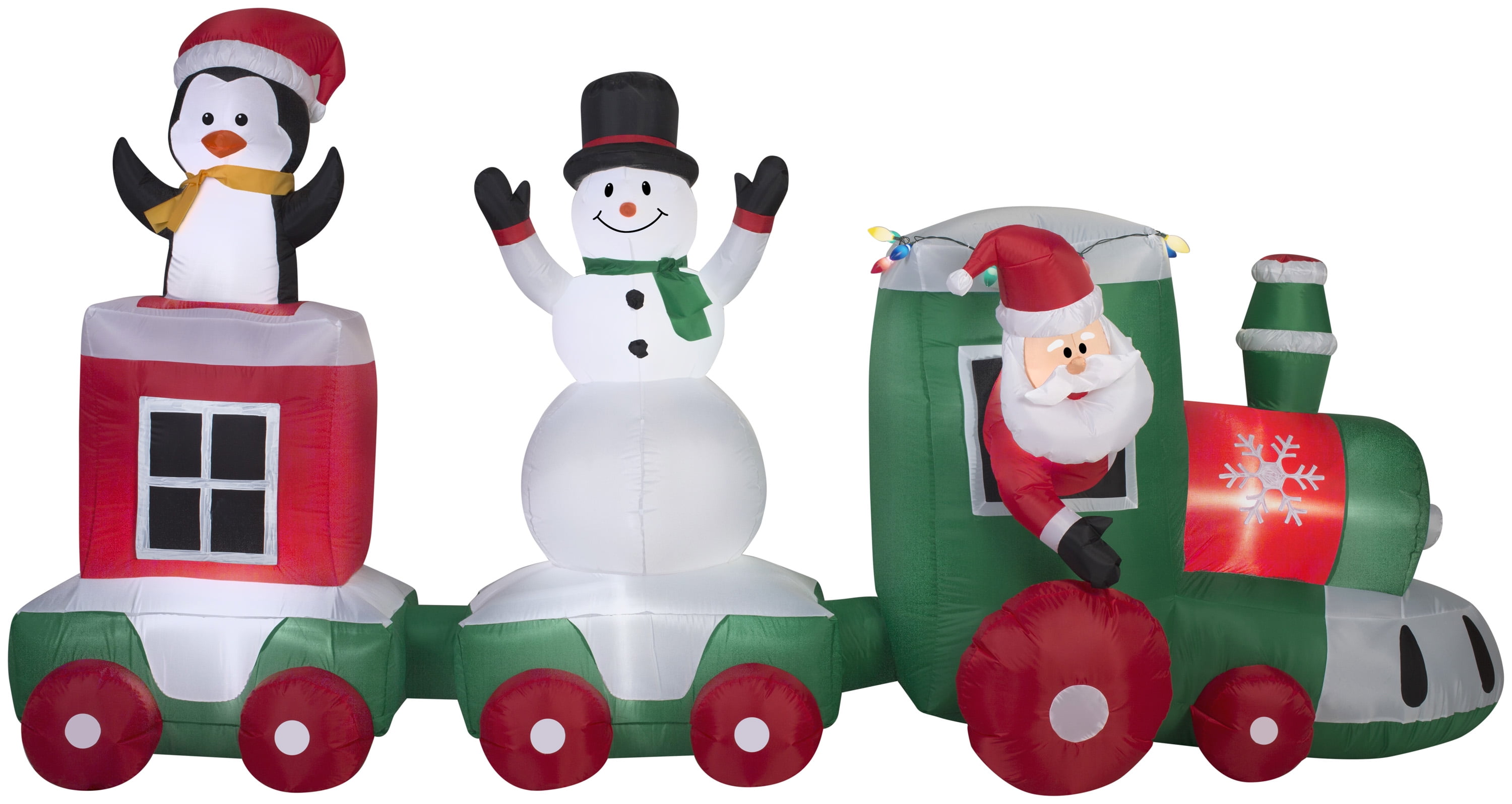 Gemmy Christmas Airblown Inflatable Car Train Scene Giant 5 5 Ft Tall
