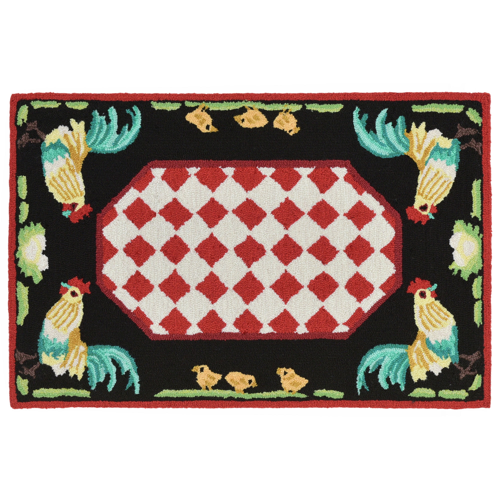 Liora Manne Frontporch Rooster Indoor/Outdoor Rug Red 7'6"X9'6 ...