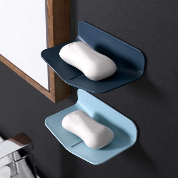3 Piece Rubber Soap Dish Without Drilling Self-Draining Soap Disc For ...