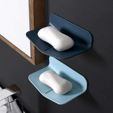 3 Piece Rubber Soap Dish Without Drilling Self-Draining Soap Disc For ...