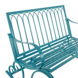 DecMode Metal Rocking Outdoor Bench, Teal - Walmart.com