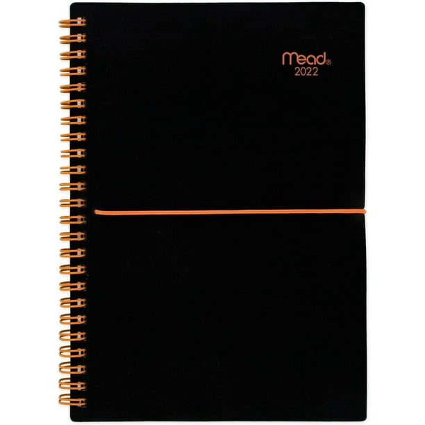 2022 Weekly & Monthly Planner by Mead, 5-1/2" x 8-1/2", Small, Black ...