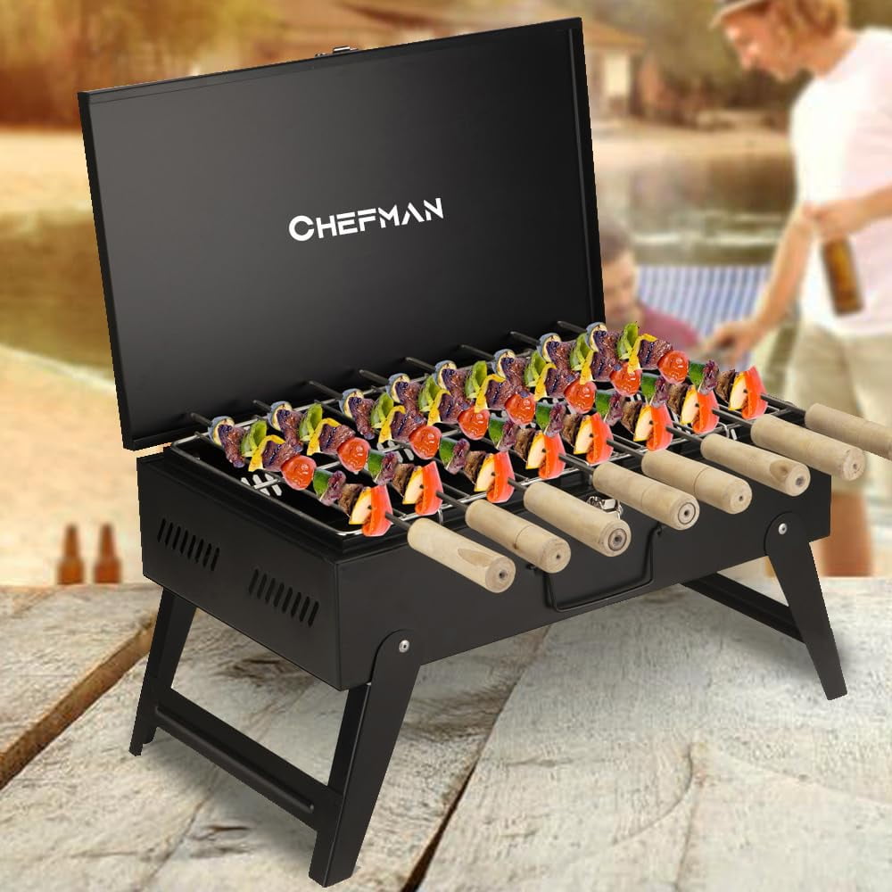 Chefman Briefcase Barbeque Grill Charcoal Large Size Outdoor with ...