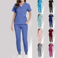 Scrubs For Women Set Stretch Classic V Neck Scrubs Top And Jogger Pants