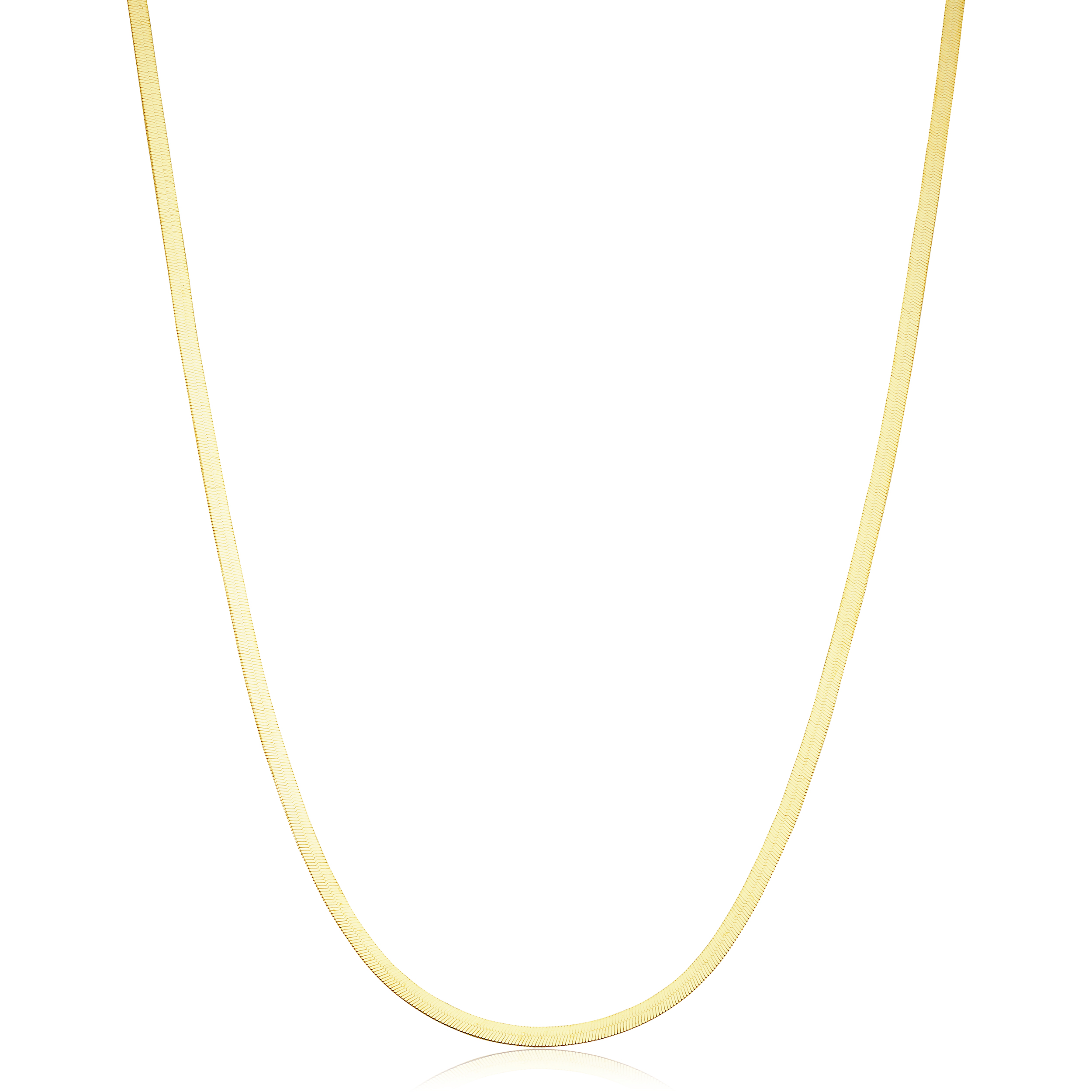 Unisex 14K Gold Herringbone Flat Necklace 20" - Walmart.com