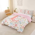 Catabedysis Floral Initial L Bedding,Kawaii Floral ABC Themed Duvet ...