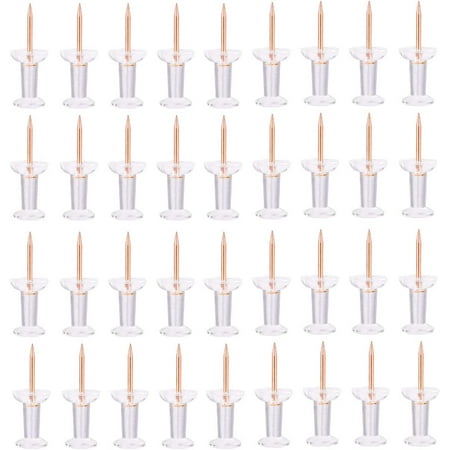 NETSENG 100 units Clear plastic head push pins, rose gold thumbtacks ...