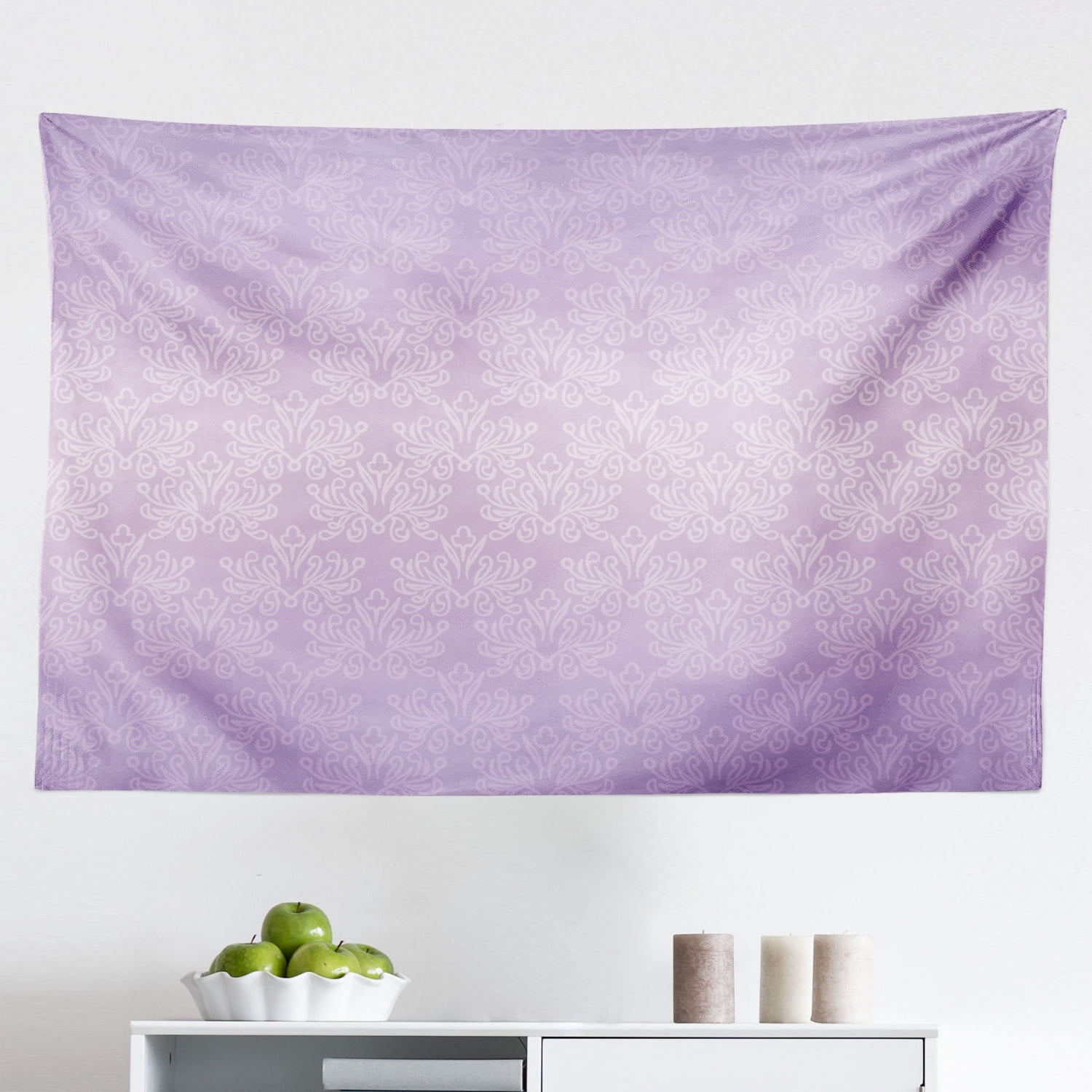 Lilac Tapestry, Illustration of a Posy of Rural Meadow Blossoms Feng ...