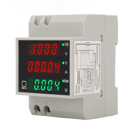 DIN Rail Energy Meter,AC80‑300V 100A DIN Rail DIN Rail Power Meter AC ...