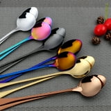 Colorful Long Handle Spoon, MDEALY 12 Pcs Stainless Steel Ellipse Style ...
