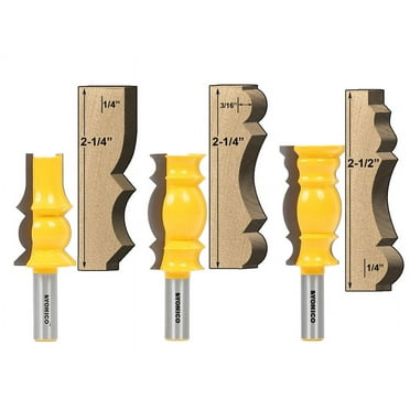 Yonico 5 Bit Casing & Base Molding Router Bit Set - 1/2" Shank - 16501 ...