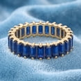 Baguette Cut Blue Sapphire Eternity Ring, Stackable Ring, September ...