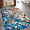 Area Rug 4x6 Ft, Colorful Stone Non Slip Area Rugs for Bedroom, Rainbow ...