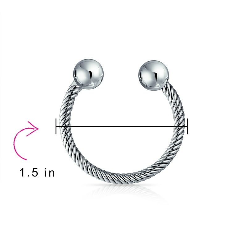 Bling Jewelry Womens Classic Twisted Cable Key Chain with Ball Screw Tip and Horseshoe Key Ring