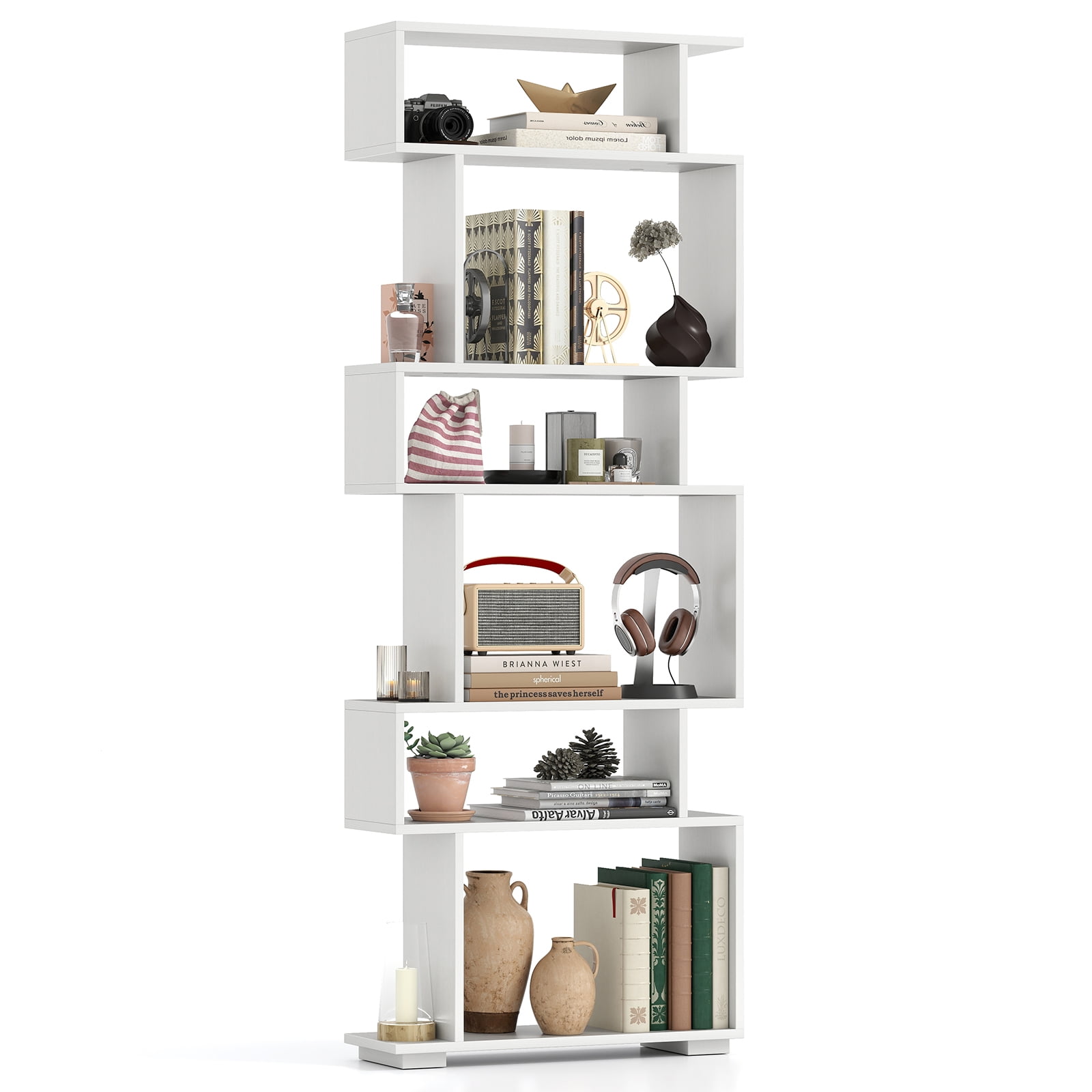 Click here for Patiojoy 6-Tier S-Shaped Bookshelf 64 Open-Back Bo... prices