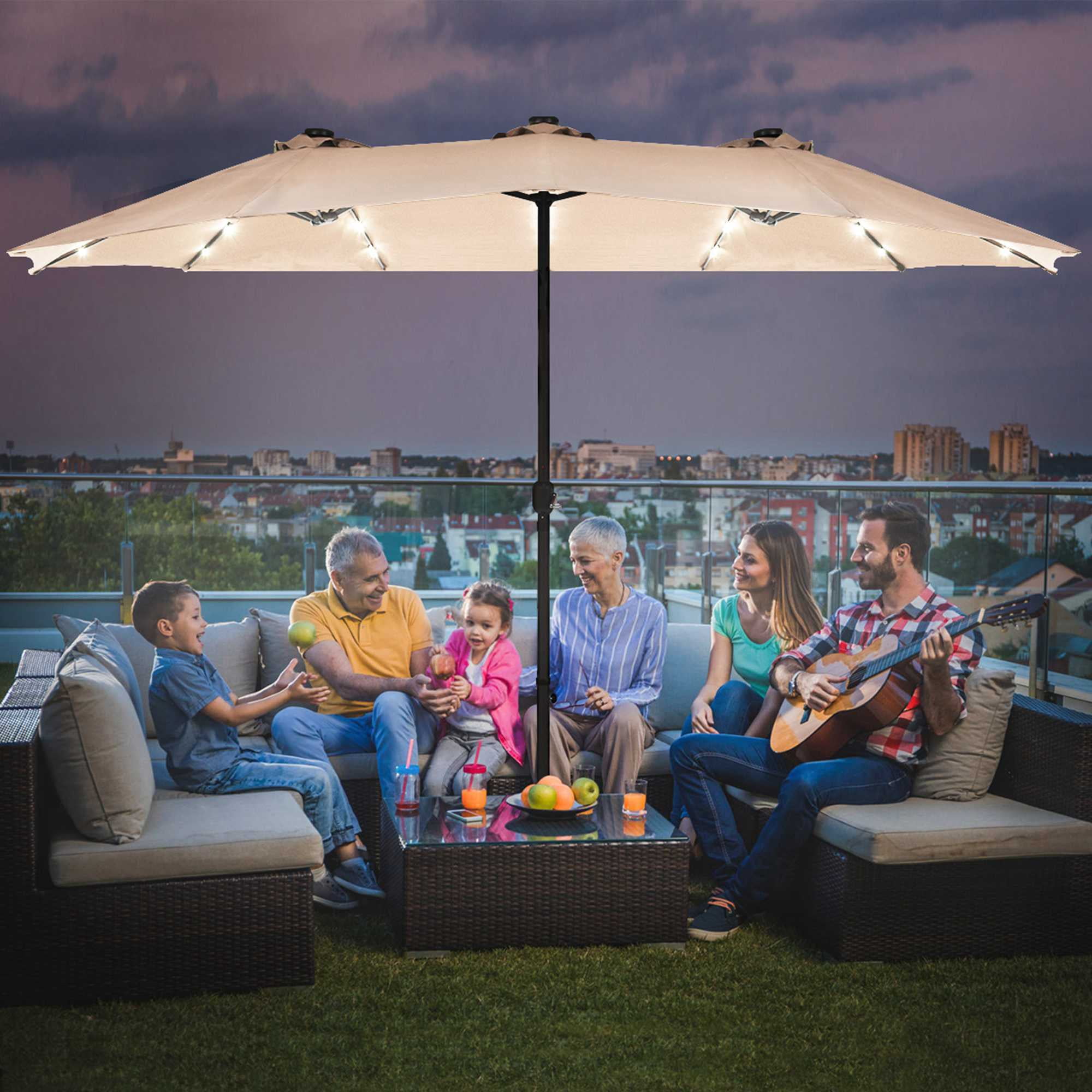 Click here for Costway 15ft Patio Double-Sided Solar Led Market U... prices