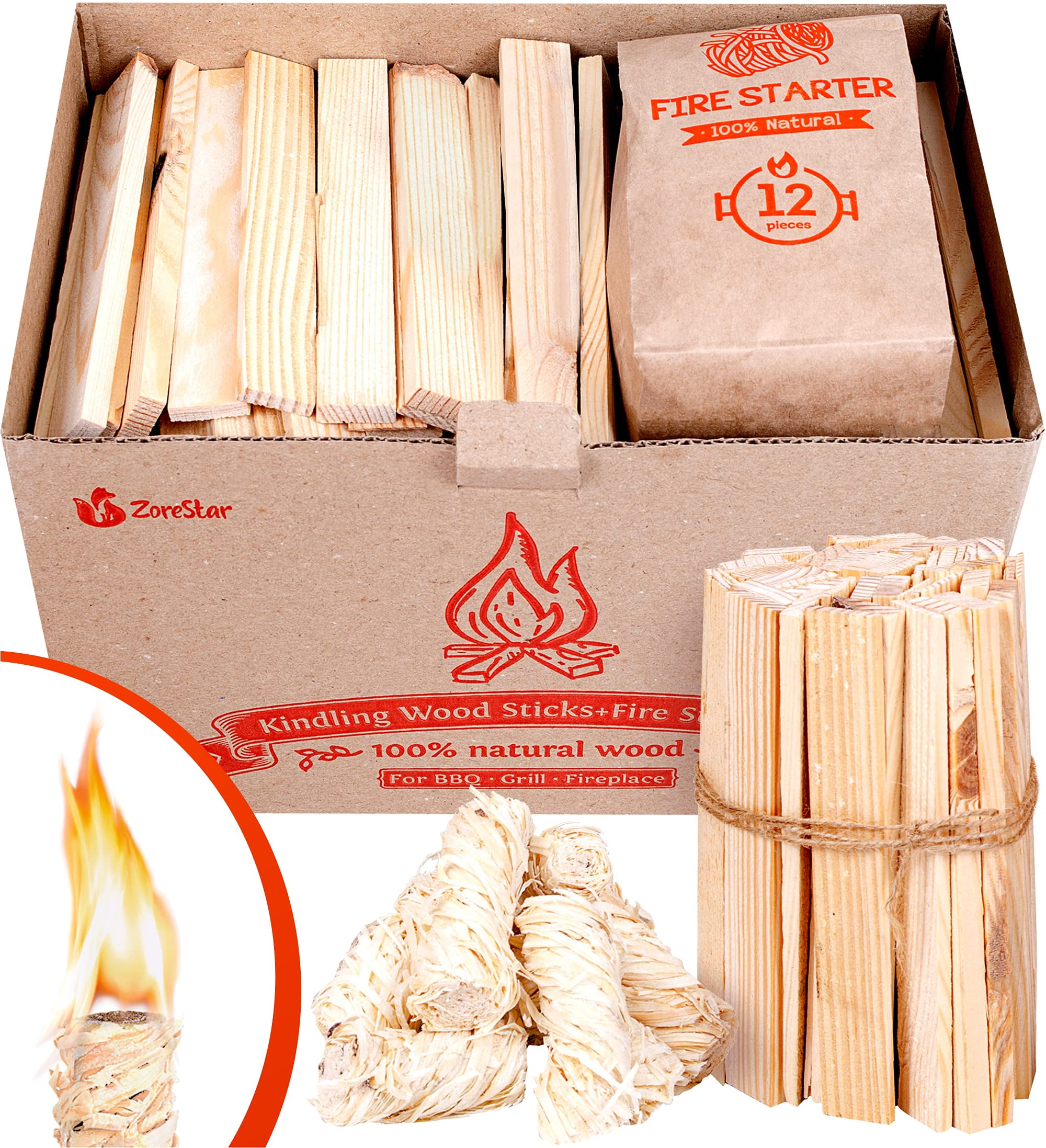 Zorestar | Kindling Wood Ocote Sticks 300 Pc 12Pc Natural Fire ...