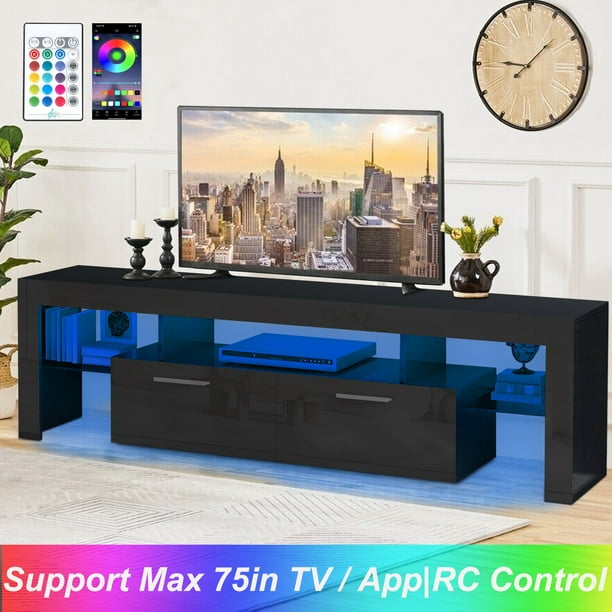 TV Stand for 75 inch TVs, HSUNNS Contemporary High Glossy TV Cabinet ...