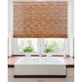 Backyard X-Scapes Reed Roll-Up Roman Shades Chocolate 60x72 Light ...