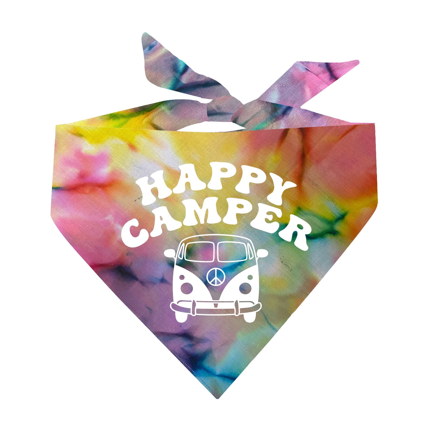 Happy Camper Van Life Scrunch Tie Dye Triangle Dog Bandana - Walmart.com
