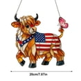 4th of July Highland Cow Acrylic Hanging Sign, Patriotic Cow Butterfly ...