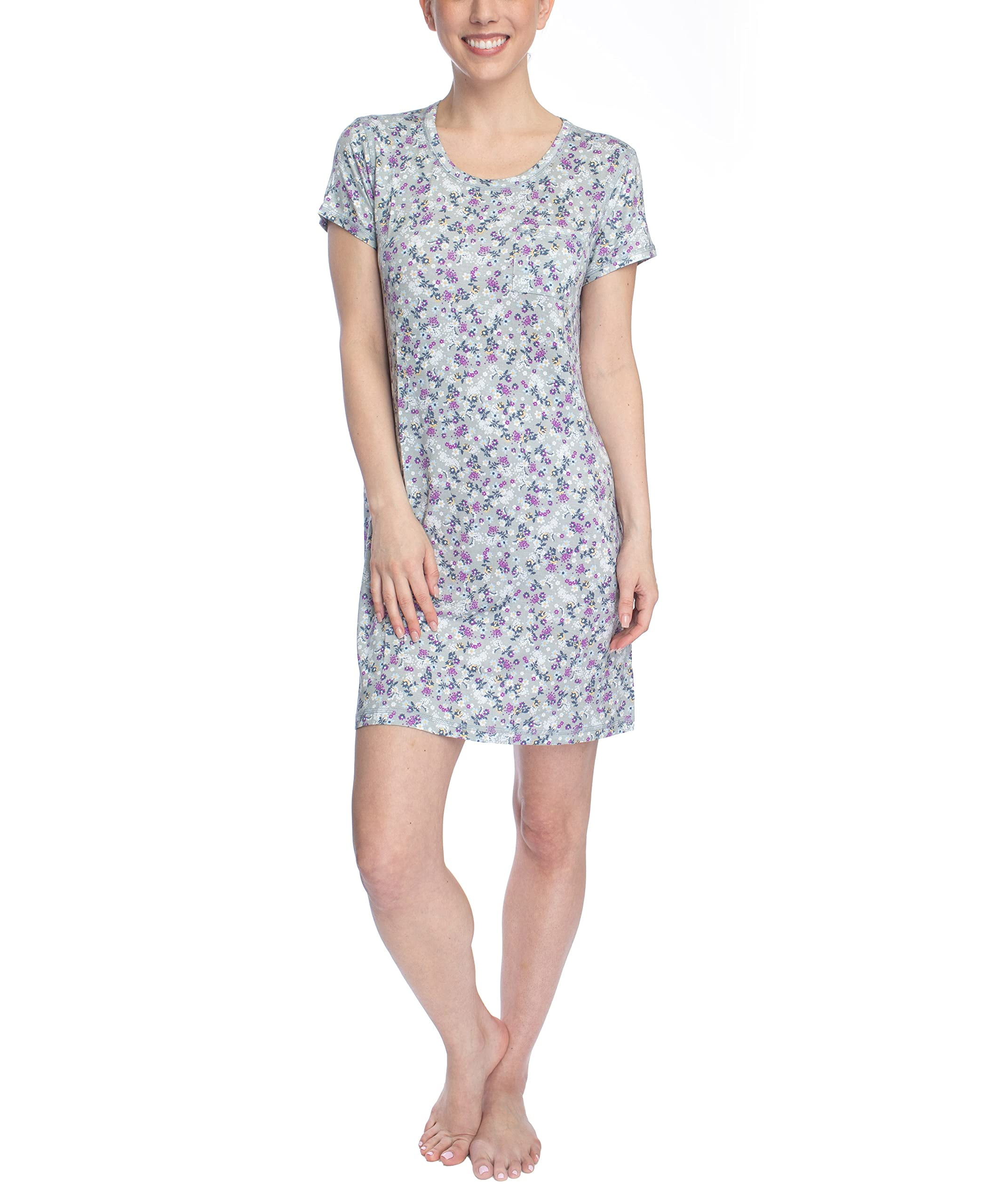 Cool Girl Women's Moisture-Wicking Sleepshirt, Flower Patch, X-Large ...
