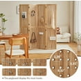4 Panel Wooden Room Dividers, 5.6FT High Plug-in Folding Screen Made of ...