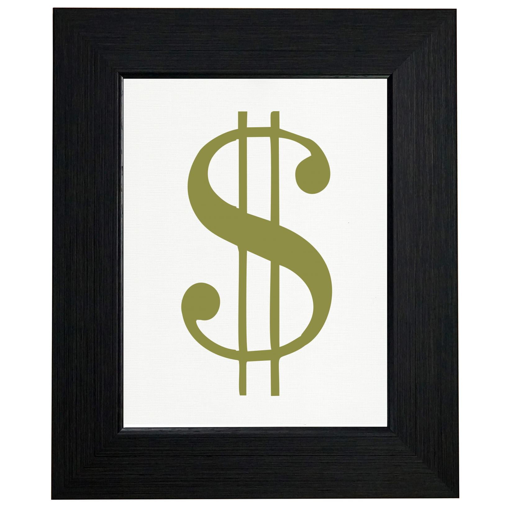 Large Dollar Money Sign Symbol - Cool Graphic Framed Print Poster Wall ...
