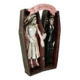 Love Never Dies Skeleton Wedding Couple Holding Hands Inside Coffins Figurine - Walmart.com