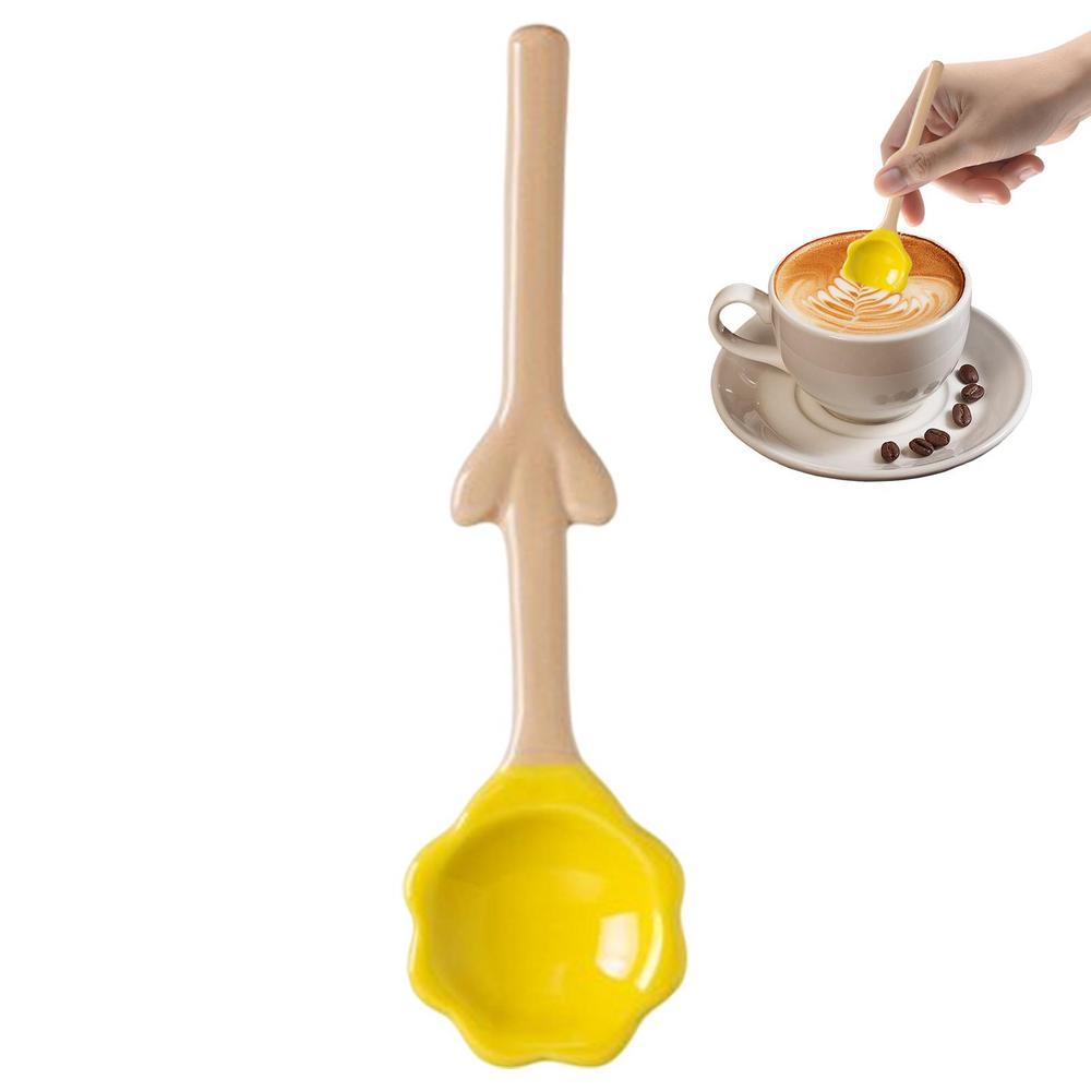 Tohuu Flower Spoons Soup Spoons Ceramic Cute Flowers Tablespoons ...