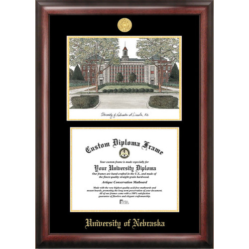 University of Nebraska 8.5" x 11" Gold Embossed Diploma Frame with ...