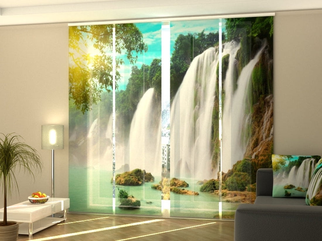 Tiptophomedecor Set of 4 Panel Blinds Fascinating Waterfall Landscape ...