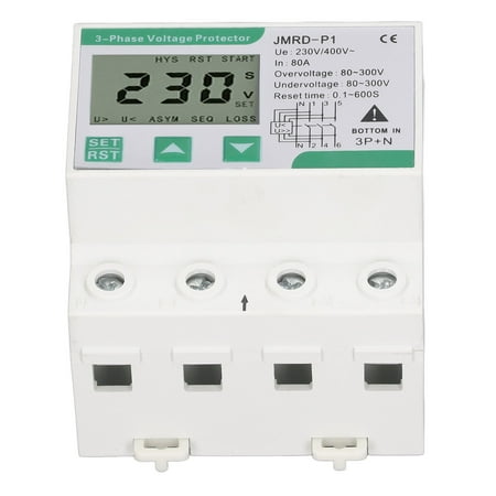 Over Under Voltage Protector, AC230 400V 80A Voltage Protective Device ...