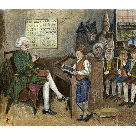 Elementary School. /Na Colonial Schoolmaster And His Pupils In 18Th ...