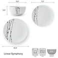 Free Shipping! Studio Nova 12-Piece Linear Symphony Porcelain Dinnerware Set White Modern ...