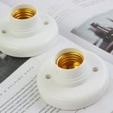 Round E27 White LED Lamp Screw Base Halogen Bulb Holder Converter Light ...