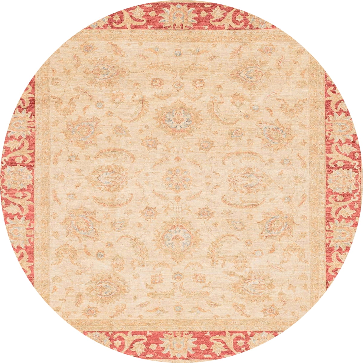Ahgly Company Indoor Round Abstract Pastel Orange Abstract Area Rugs, 6 ...