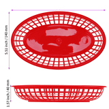 SEUNMUK 50 Pack Red Plastic Serving Baskets (8.9x5.5 Inch) with 100 ...
