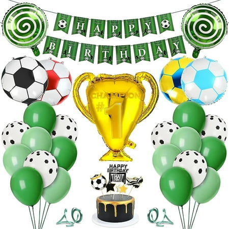 Football Birthday Decoration Happy Birthday Banner Latex Balloons Party ...