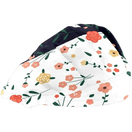 Working Hat Floral Print Women's and Men's Cap Adjustable Tie Back Hats ...