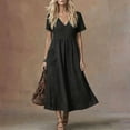 Vhkiploz Summer Long A-Line Dress For Women'S Solid Color Pleated Half ...
