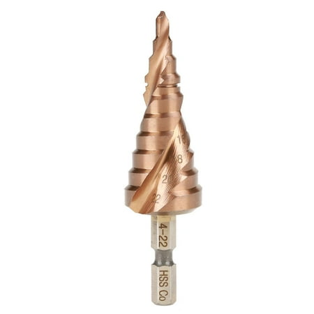 JOYWEI 4-22mm Drill Bit, Hss M35 Co Stepper Bit Spiral Groove Hex Shank ...