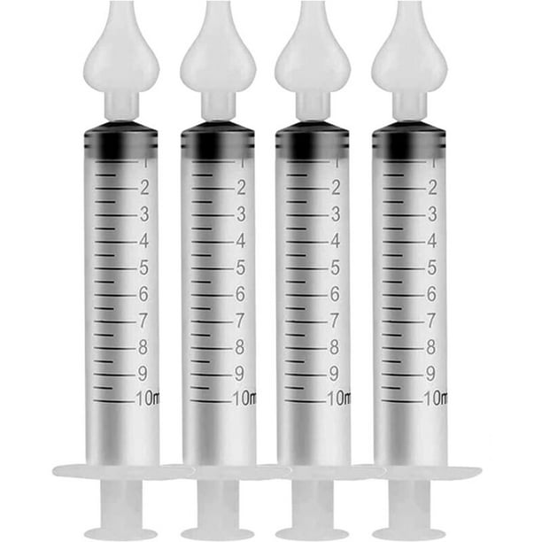 Jeringa nasal para bebés, 4 jeringas nasales para bebés con graduación de 10 ml con tapa lavable ...