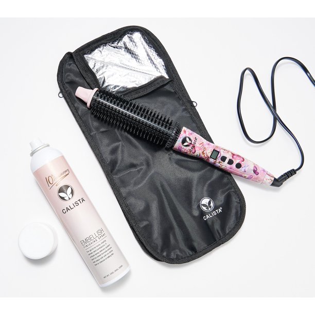 Calista Perfecter Pro Heated Round Brush with Embellish Spray Pink ...