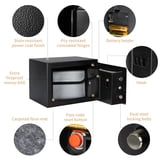 LOCKSWORTH 0.25 Cubic Feet Electronic Digital Safe Box, Steel Money ...