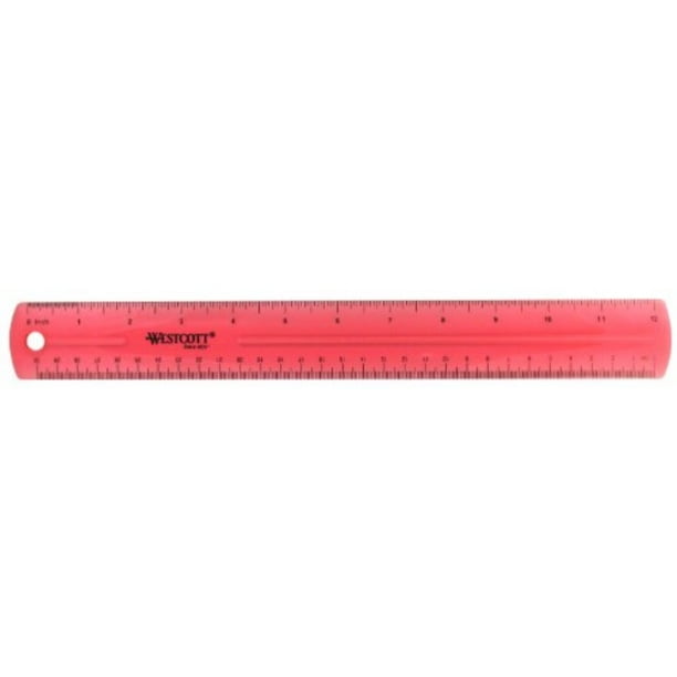 westcott jeweltone plastic ruler, 12-inch, pink - Walmart.com - Walmart.com