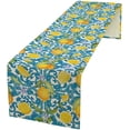 Blue Tiles Lemon Table Runner Summer Fruit Chic Kitchen Dinner Runner ...
