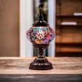 SILVERFEVER Mosaic Turkish Lamp Moroccan Glass for Table Desk Bedside ...