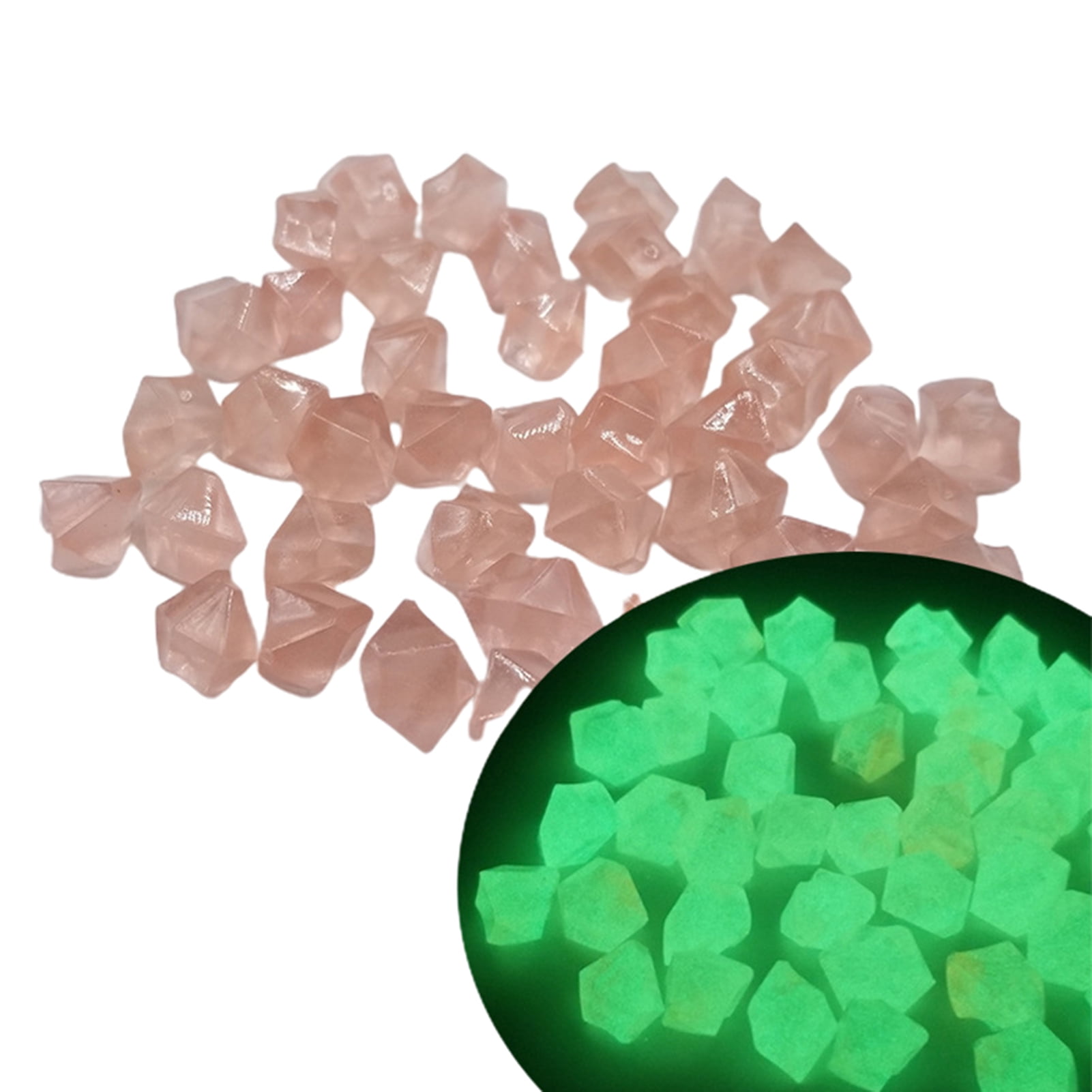 HYmarket Luminous Decorative Pebbles - 100Pcs Colorful Glow in the Dark ...